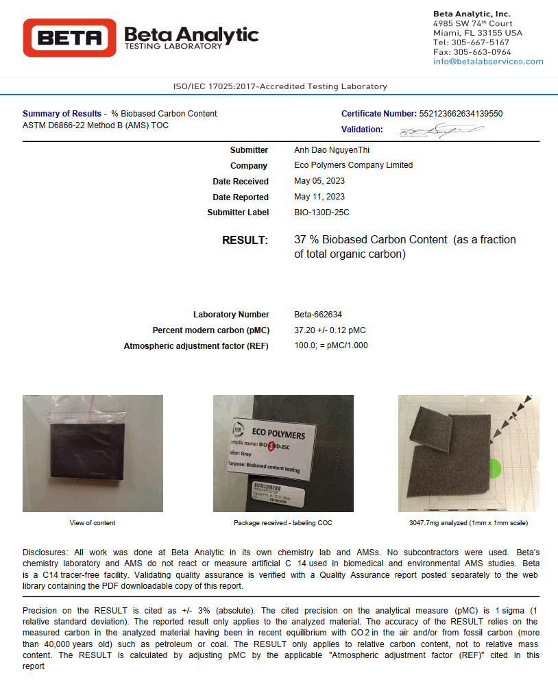 Bio-based - ECO POLYMERS - CHẤT DẺO THÂN THIỆN